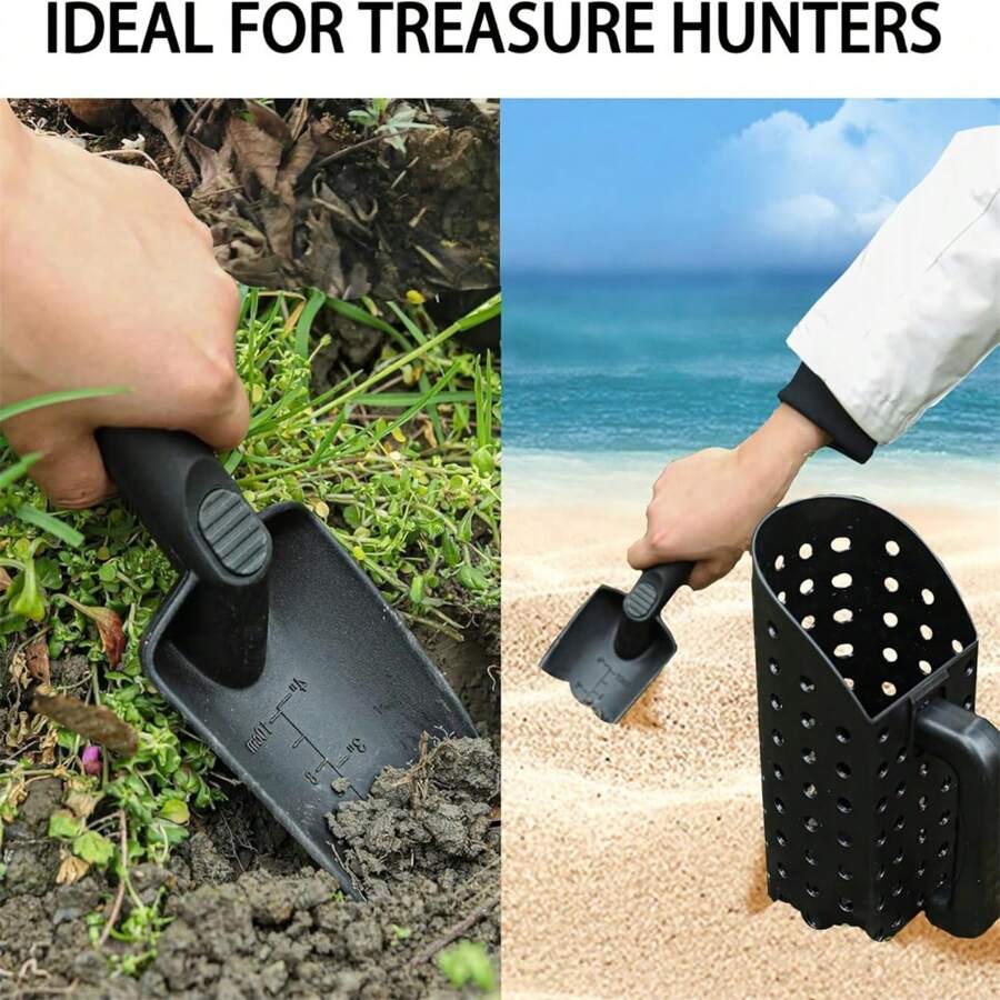 Metal Detector, Treasure Hunting Beach Tool Hourglass, Sand Spoon And ...