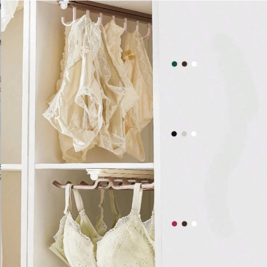 Retractable Wardrobe Top-Mounted Hanger For Lingerie & Straps, Multi ...