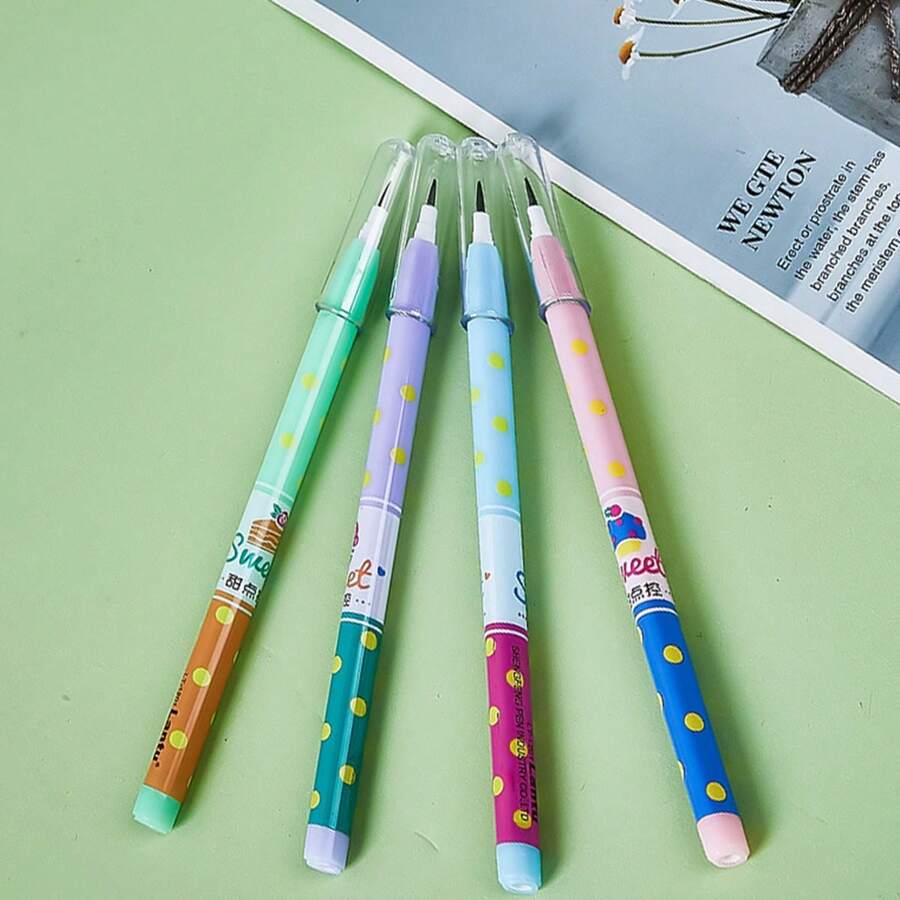 4pcs Cartoon Fresh Design, Student Non-Sharpening Pencils With Smooth ...