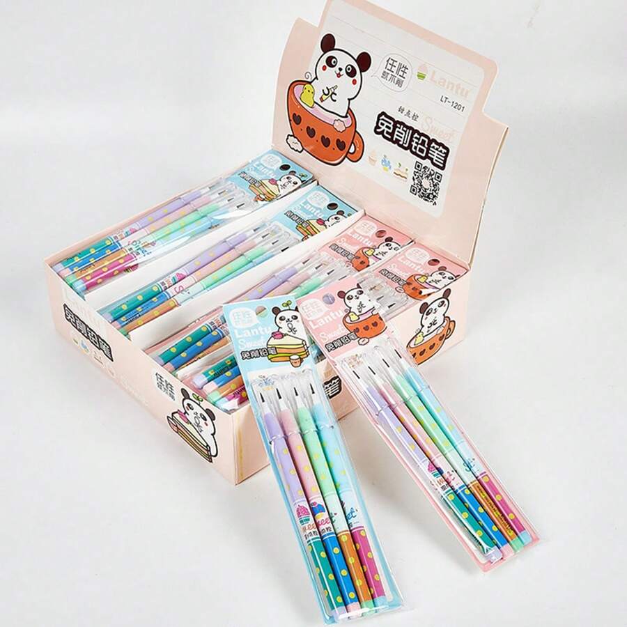 4 Cartoon Fresh And Non Sharpening Pencils With Smooth Writing, Not ...