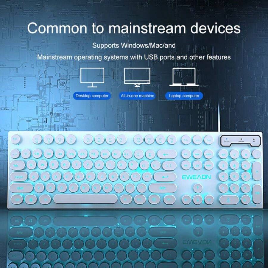 Clavier mécanique rétroéclairé EWEADN GX330 Mechanical Feel avec bouton ...