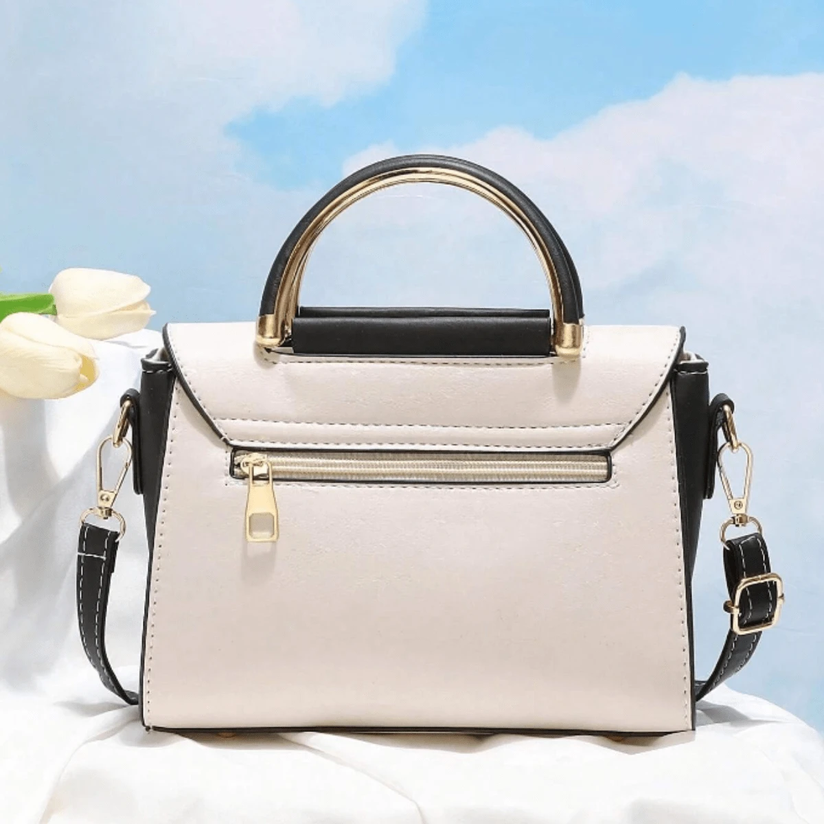 Color Contrast Crossbody Bag, Fashion Metal Decor Handbag, Women's Top ...