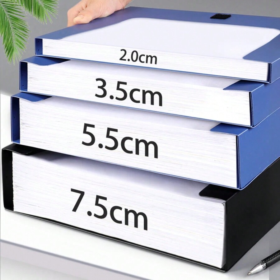 Large Capacity Foldable Blue Archive Box, 75mm Thickened File Box, A4 ...