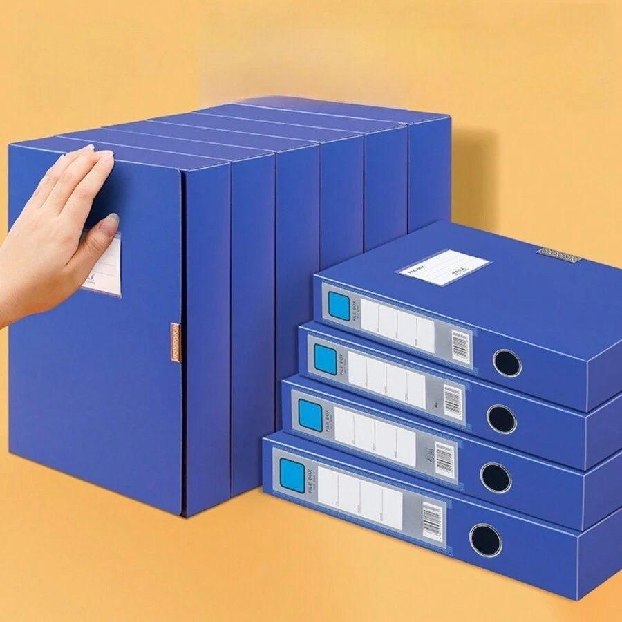 Large Capacity Foldable Blue Archive Box, 75mm Thickened File Box, A4 ...