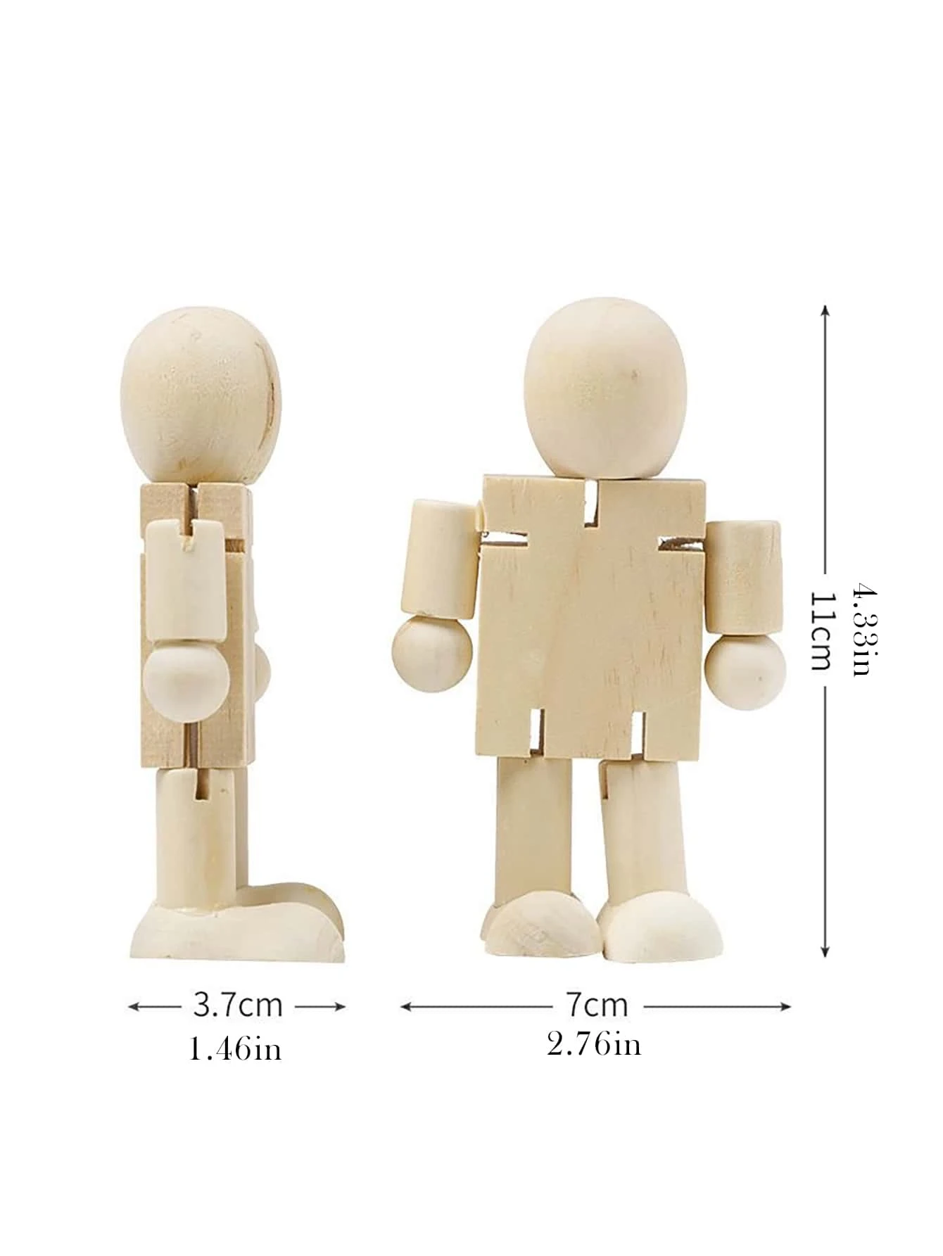 Custom Personalized Wooden Man With Jointed Limbs And Expressive Face ...
