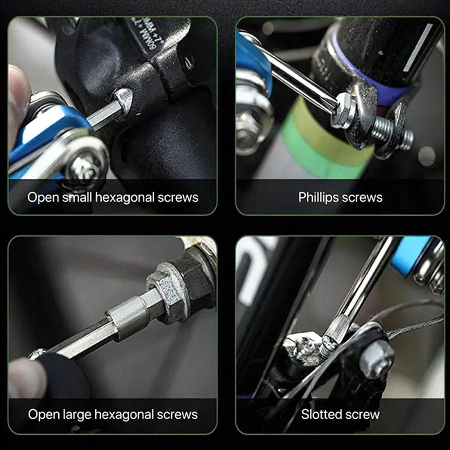 1pc Portable Outdoor Bike Repair Tool, 13 In 1 Function Folding Pocket ...
