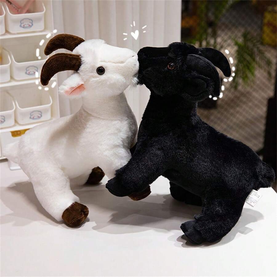 White Goat High Fidelity Anime Cute Plushie Sheep Plush Toys Lifelike ...