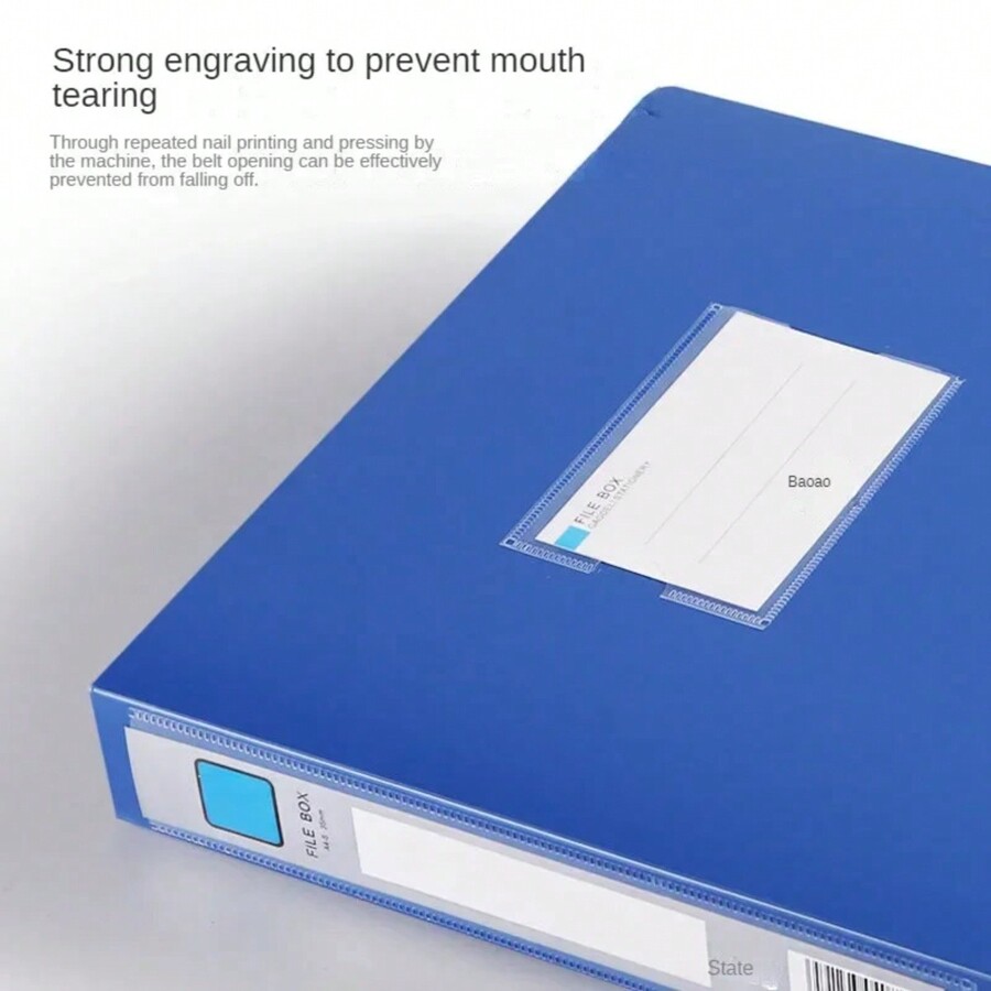 Large Capacity Foldable Blue Archive Box, 75mm Thickened File Box, A4 ...
