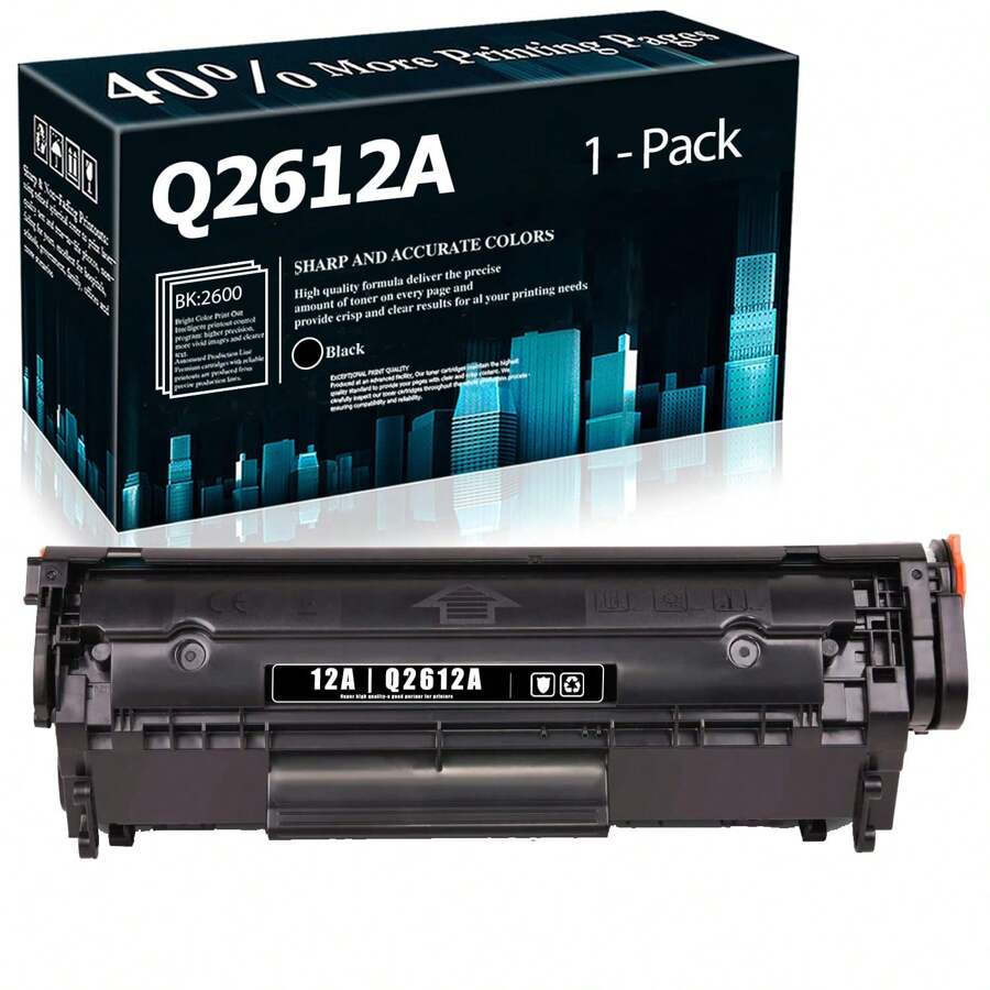 12A Q2612A Black Toner Cartridge Replacement Compatible With 12A Toner 1020 1022 1022n 1010 1015 ...