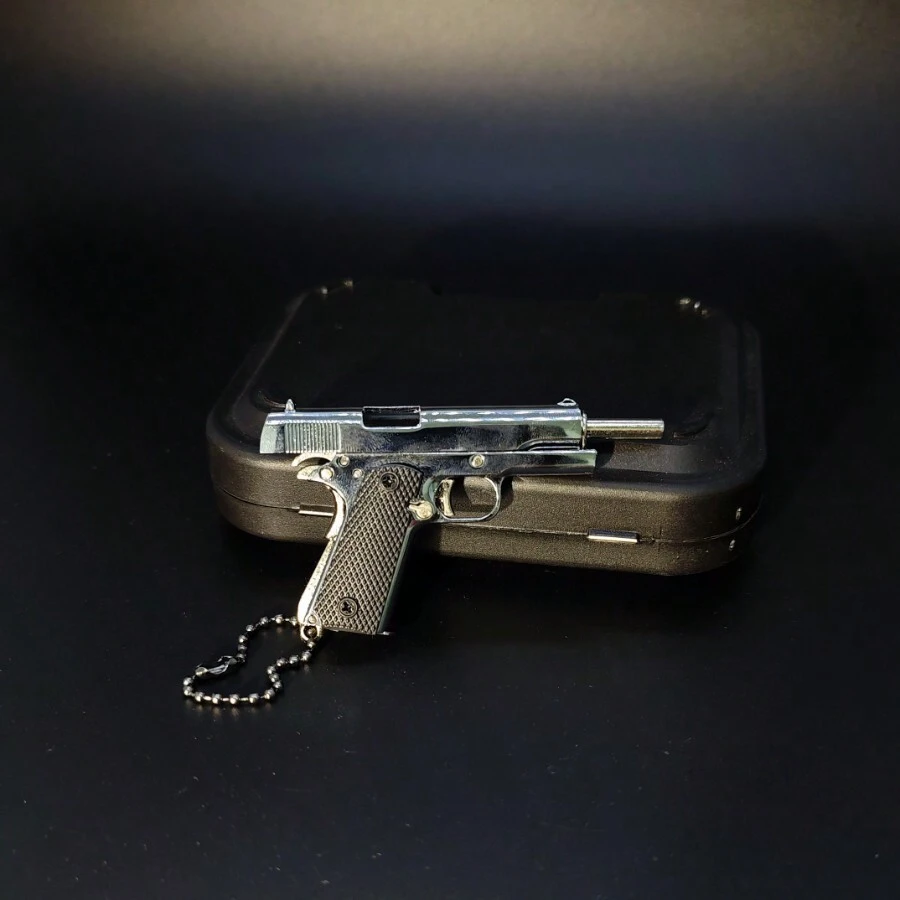Metal 1911 Keychain,Mini Gun Shape Keychain 1:3 Scale 1911 Pistol ...