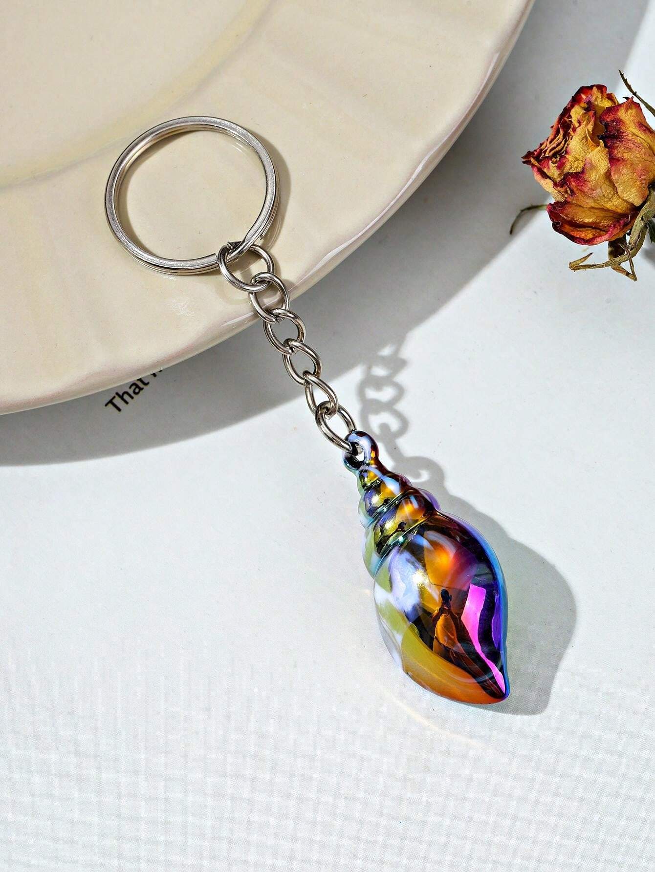1pc Colorful Conch Keychain With Creative DIY Pendant, Can Be Used For ...