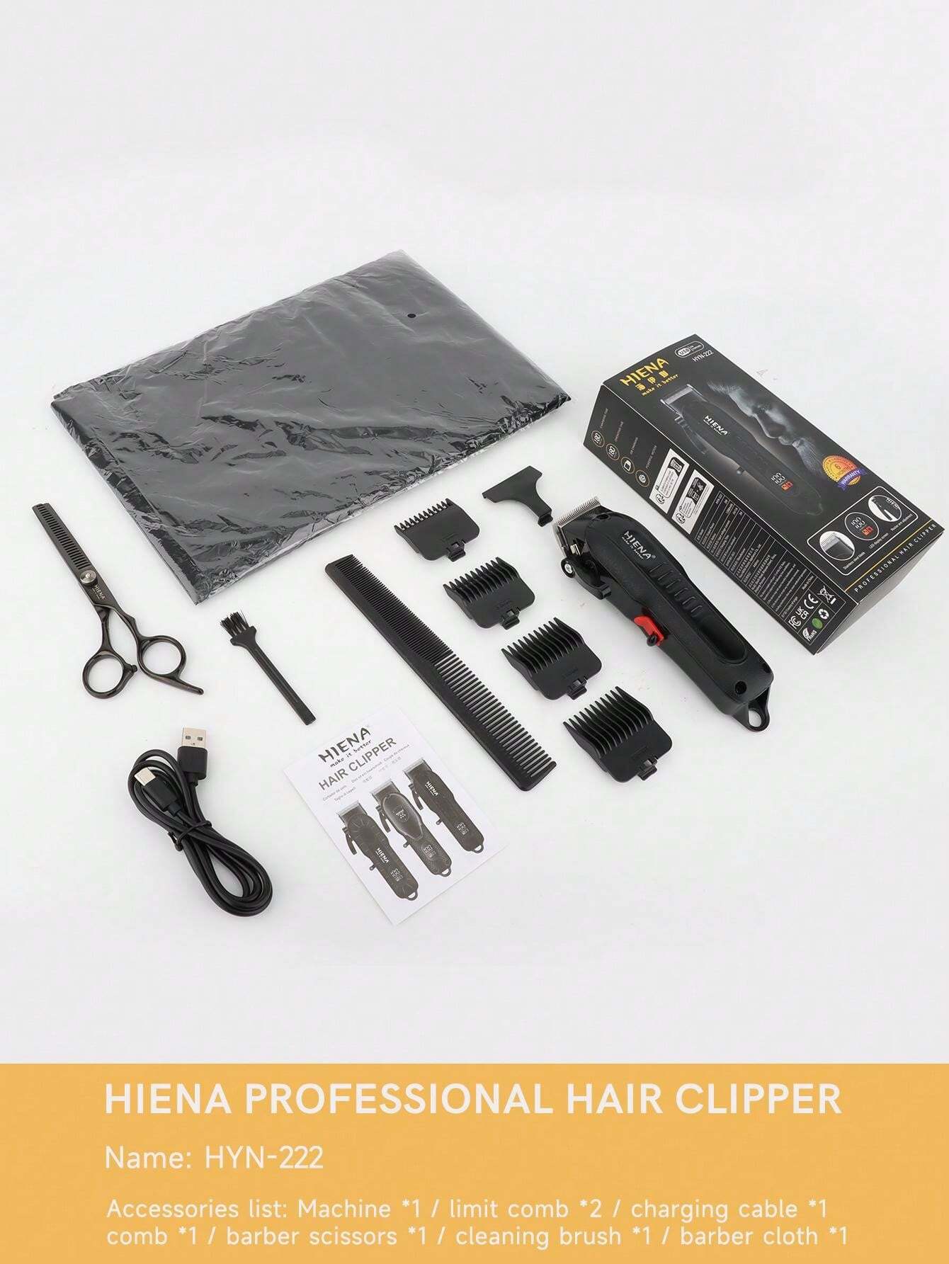 HINEA HIENA Electric Digital Hair Clipper Set, Cordless Exquisite ...