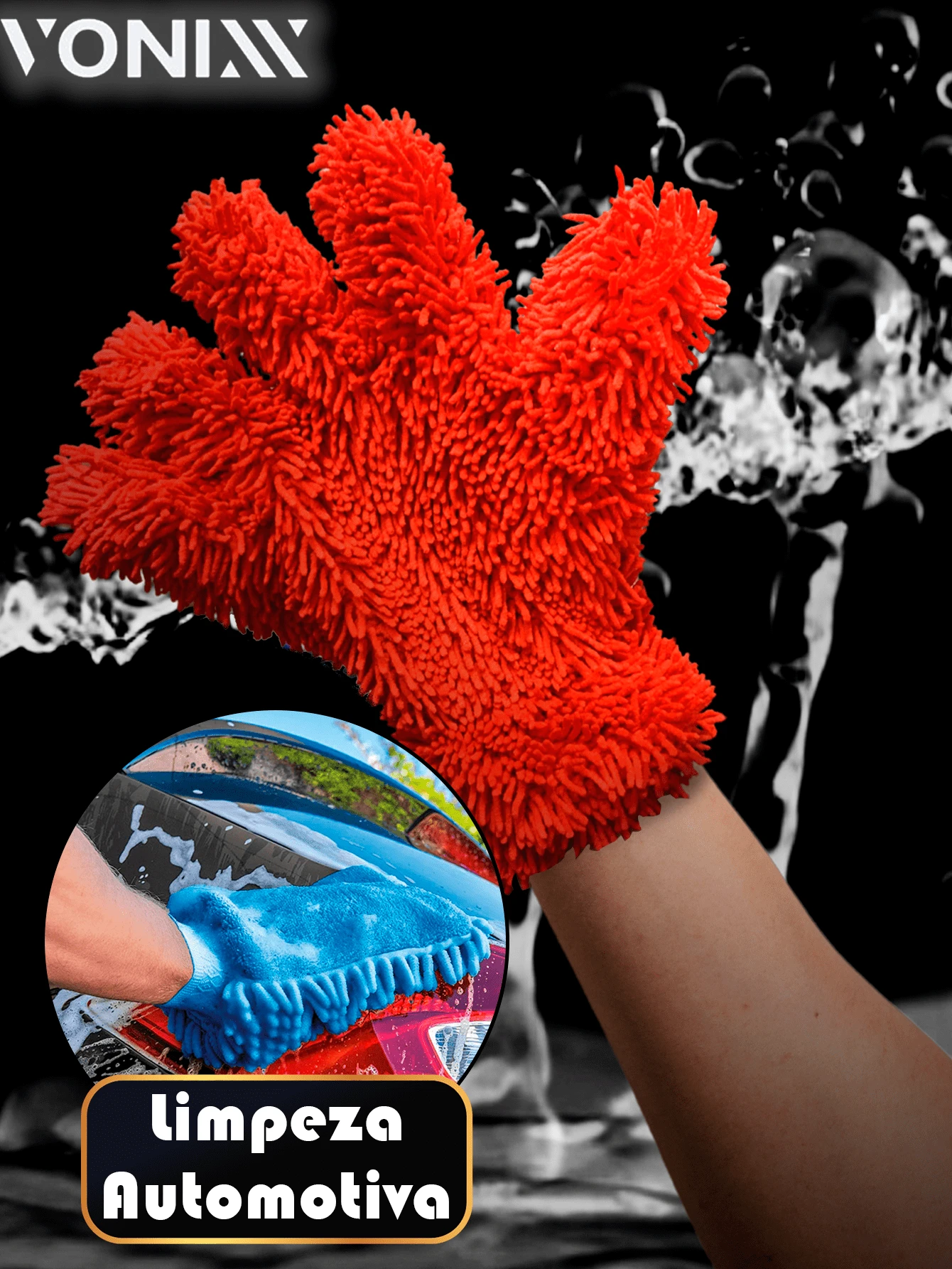 Microfiber Glove DUAL ACTION For Washing Cars Motorcycles Automotive ...