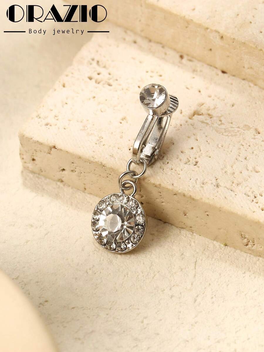 ORAZIO 1Pc Fake Belly Ring Fake Belly Piercing For Women Clip On Belly ...