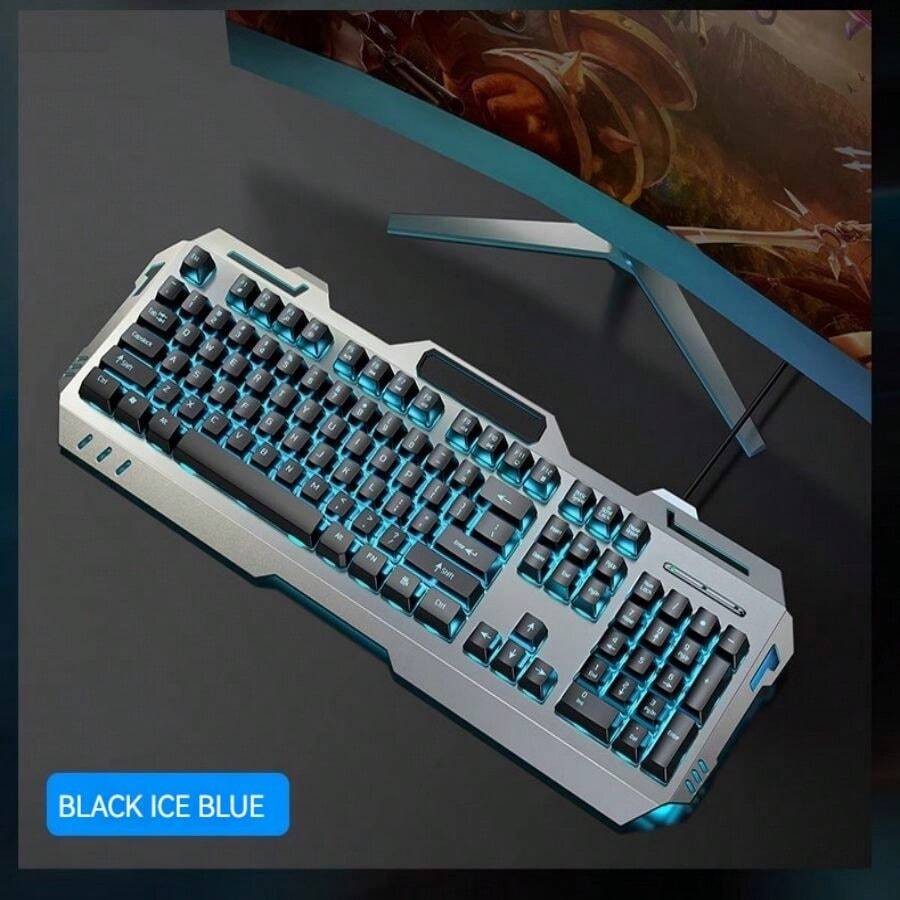 EWEADN GX80Z Mechanical Feel Gaming Keyboard, 104Keys Wired All-Metal ...