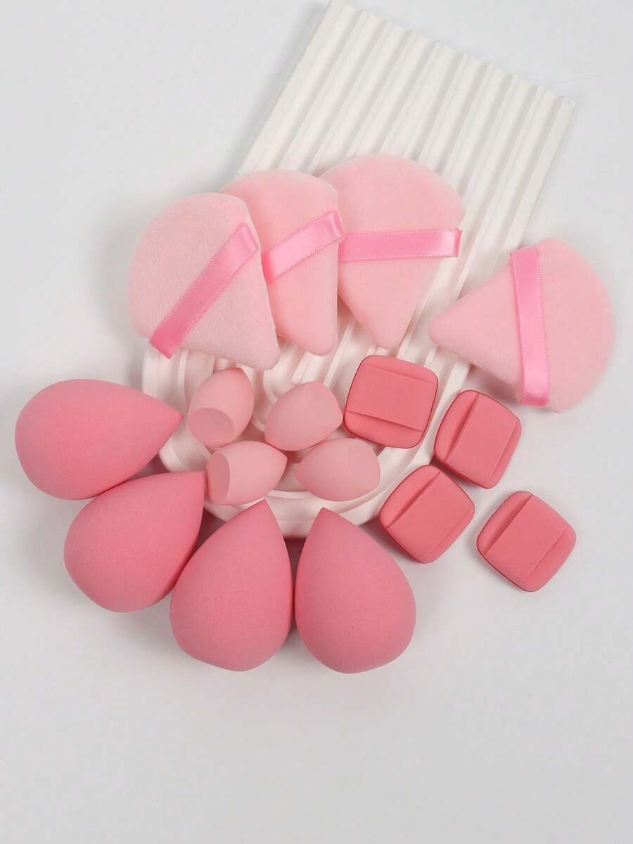 16pcs Makeup Tools Set. Includes 4 Triangle Powder Puffs, 4 Beauty ...