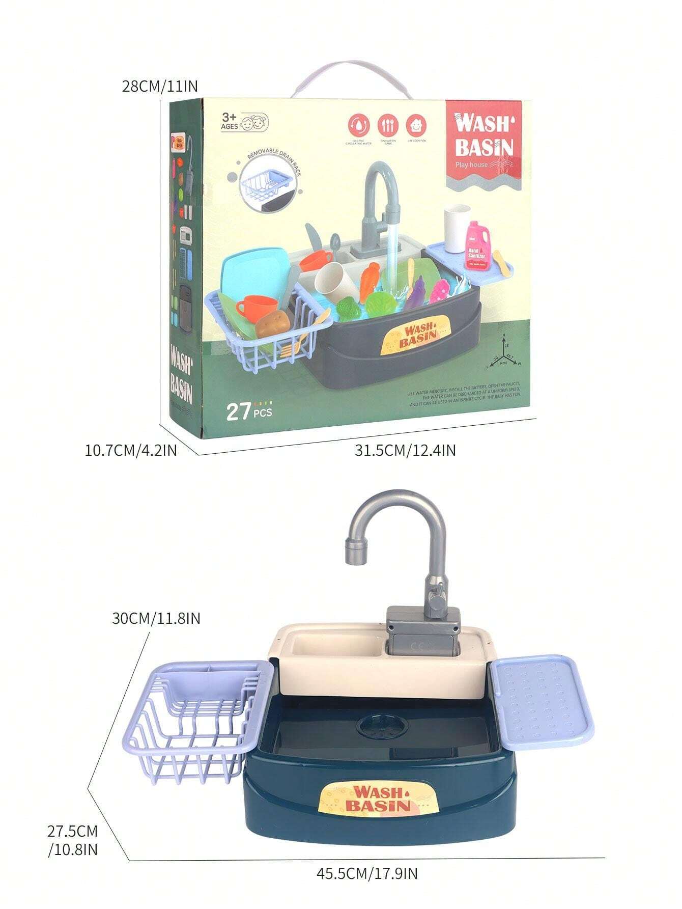 Kids' Pretend Play Simulation Dishwasher Toy, Electric Kitchen Sink ...