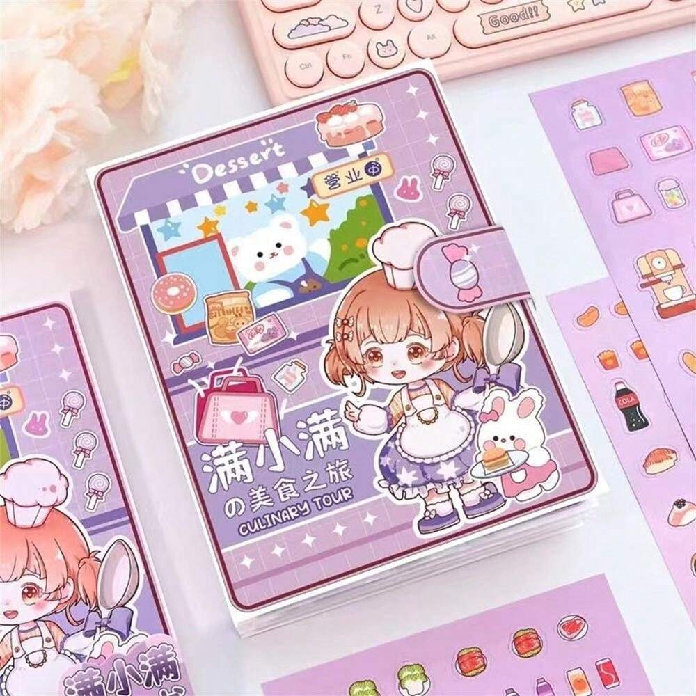 DIY Paper Doll Toy Book For Girls' Daily Life - Food Making, School ...