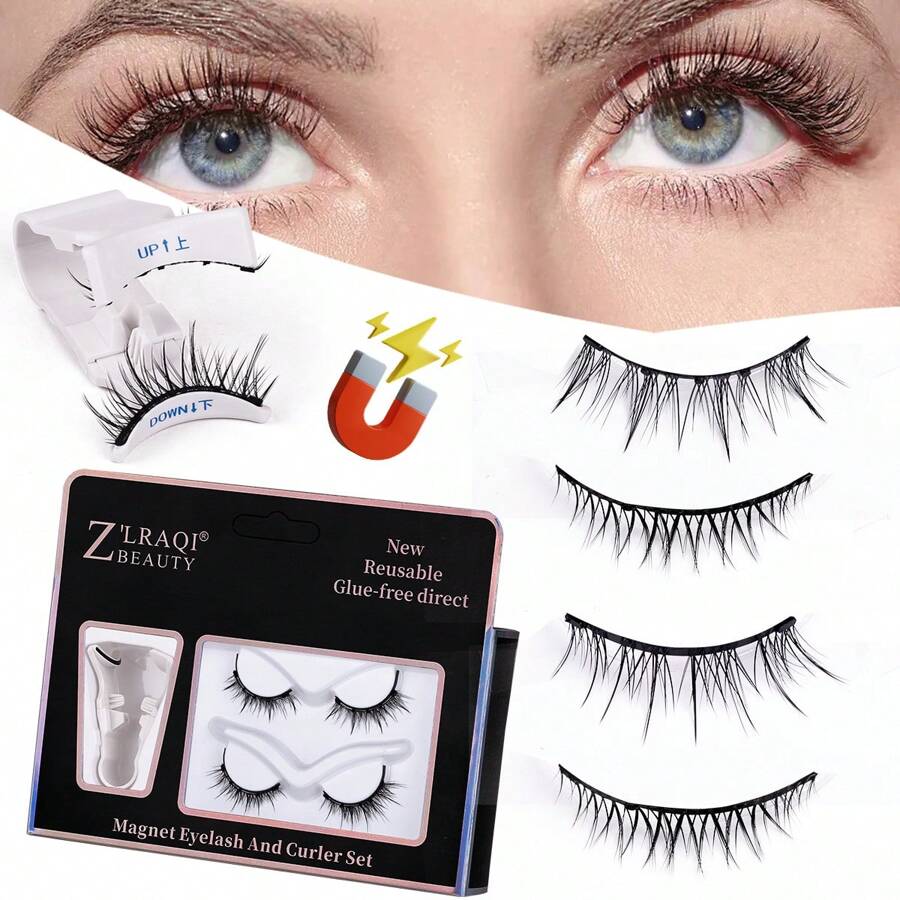 New Upgraded Version 2 Pairs Magnetic False Eyelashes, Magnetic Eyelash ...