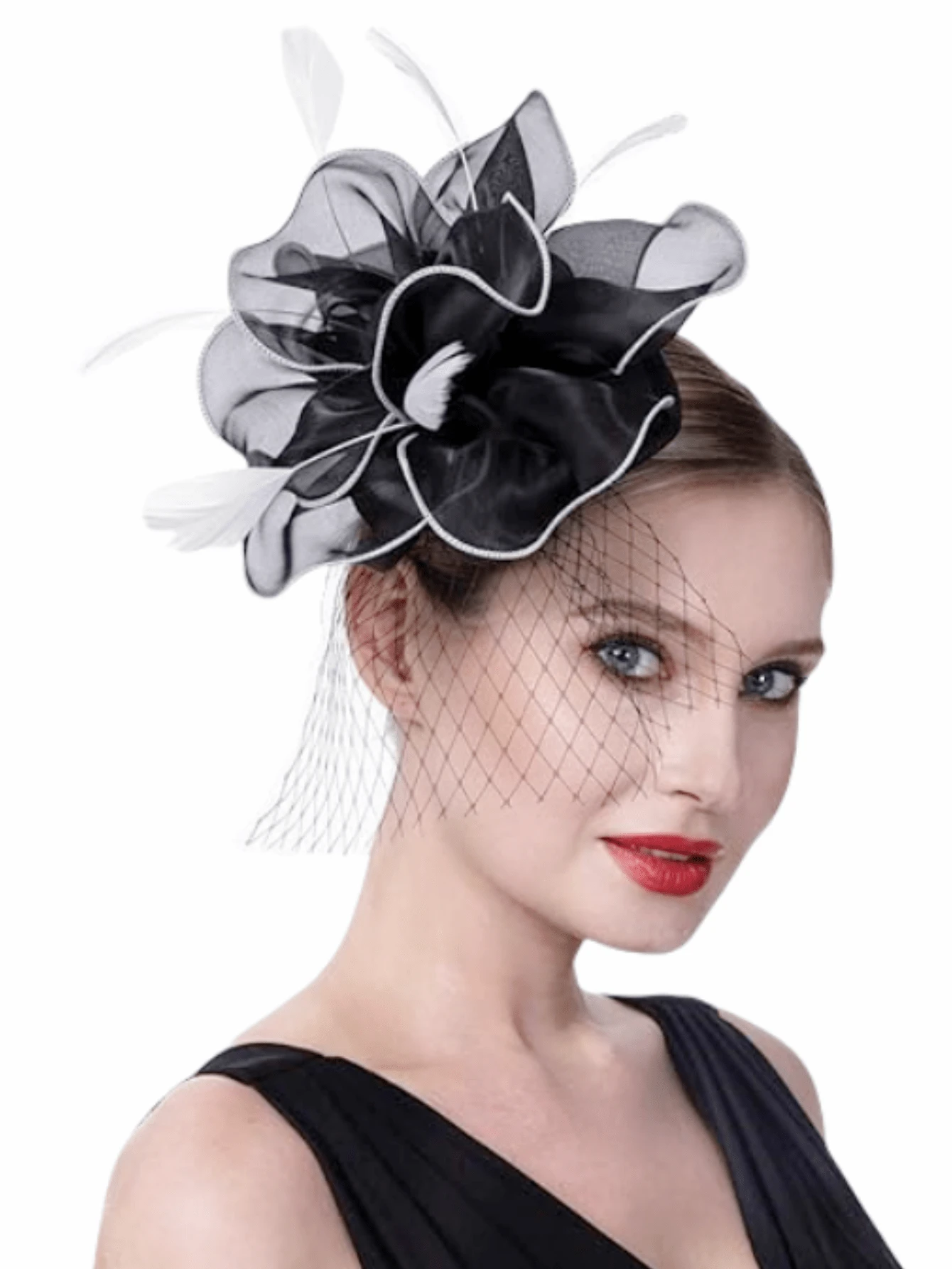 1 Piece In Black And White Fascinators Hats For Womens Tea Party Derby ...