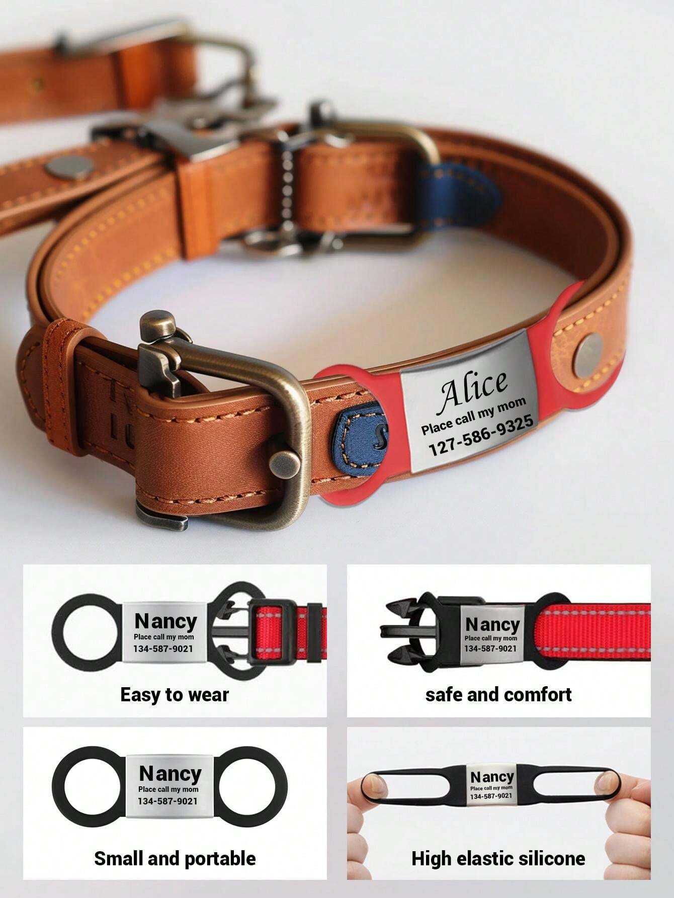 1 Pc Personalized And Custom Dog Tag For Pets - No Noise - Engraved ...