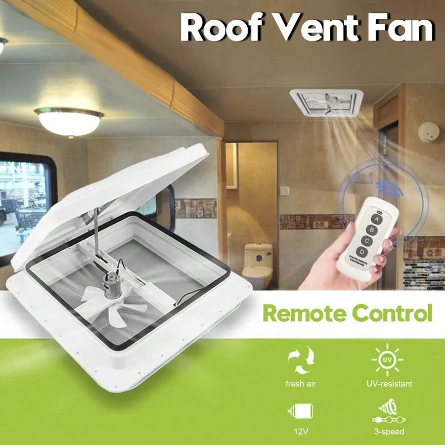 14" Caravan Skylight Roof Vent Remote Control Camper Motorhome RV ...
