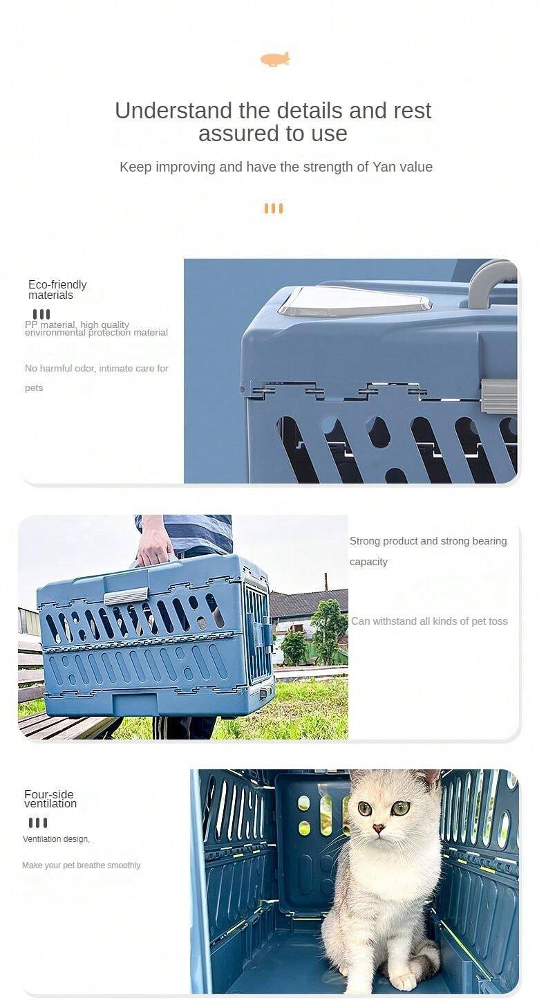 Collapsible Pet Crate, Ultra-Lightweight Portable Kennel With Dual ...