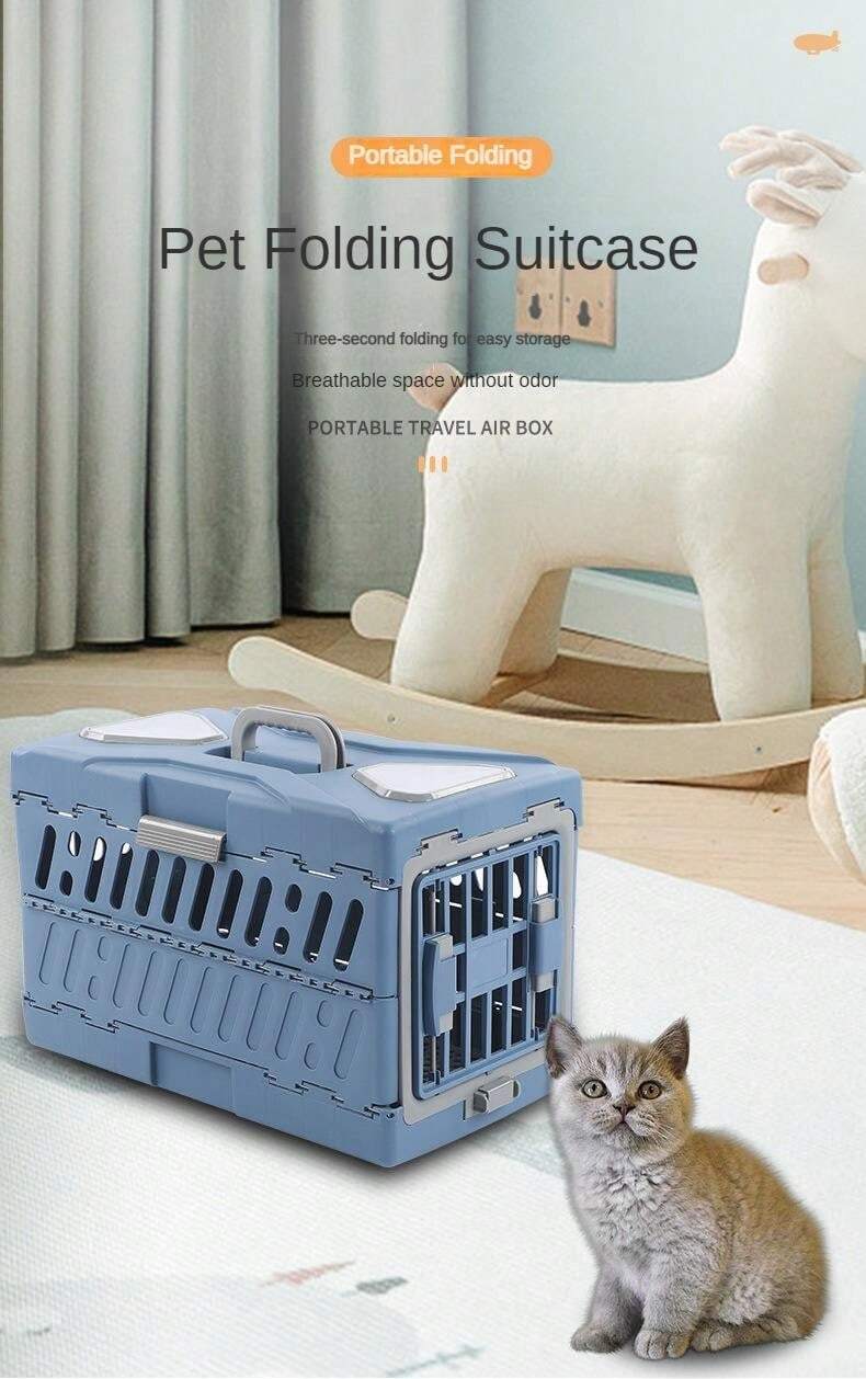 Collapsible Pet Crate, Ultra-Lightweight Portable Kennel With Dual ...