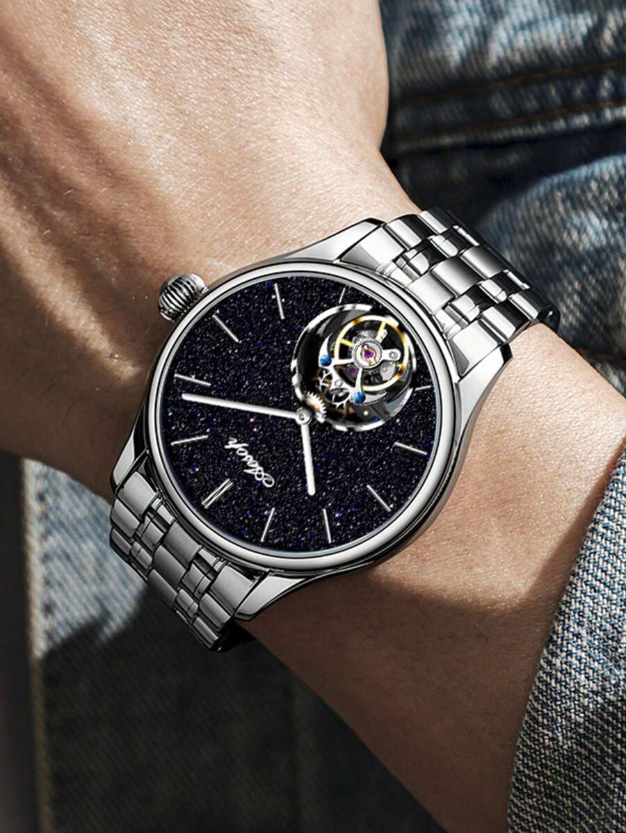 IZOD Genuine Tourbillon Mechanical Watch, Stainless Steel Case And ...