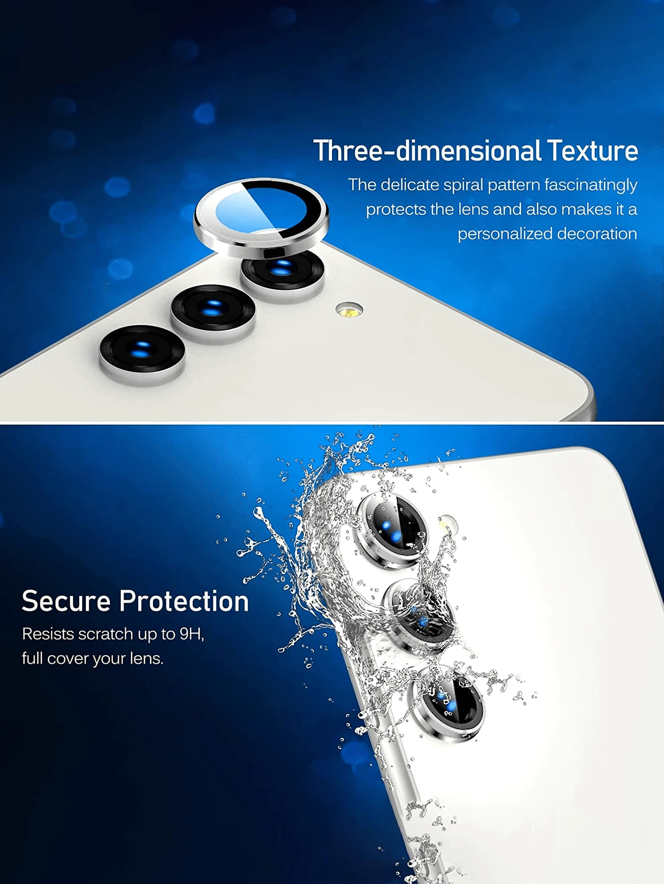"Glam Shield" 3-5 Piece Metallic Gloss Camera Lens Protector Compatible ...