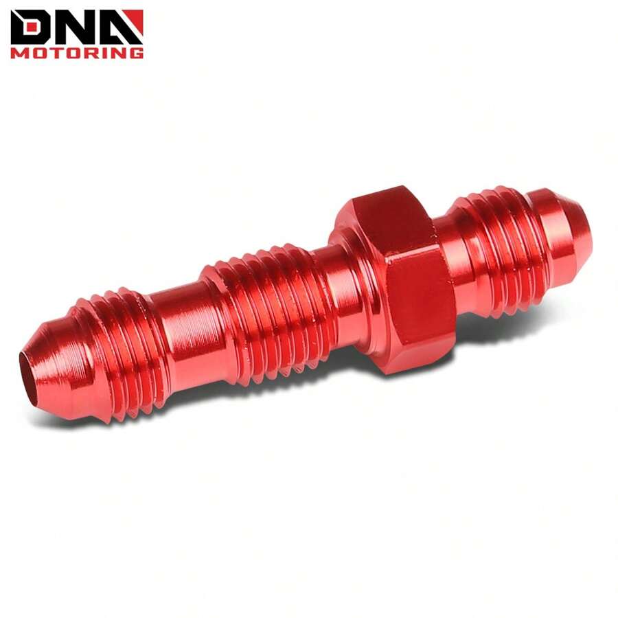 AN3 AN-3 Male Thread Straight Bulkhead Flare Red Aluminum Anodized ...