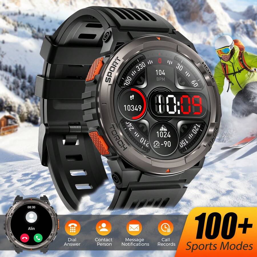 XAXRE 3ATM Waterproof Smart Watch For Men With LED Flashlight 1.45'' HD ...
