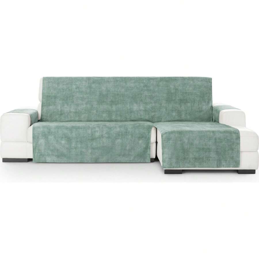 Eysa | Velvet Anti-Stain Right Chaise Longue Sofa Cover - Right Chaise ...