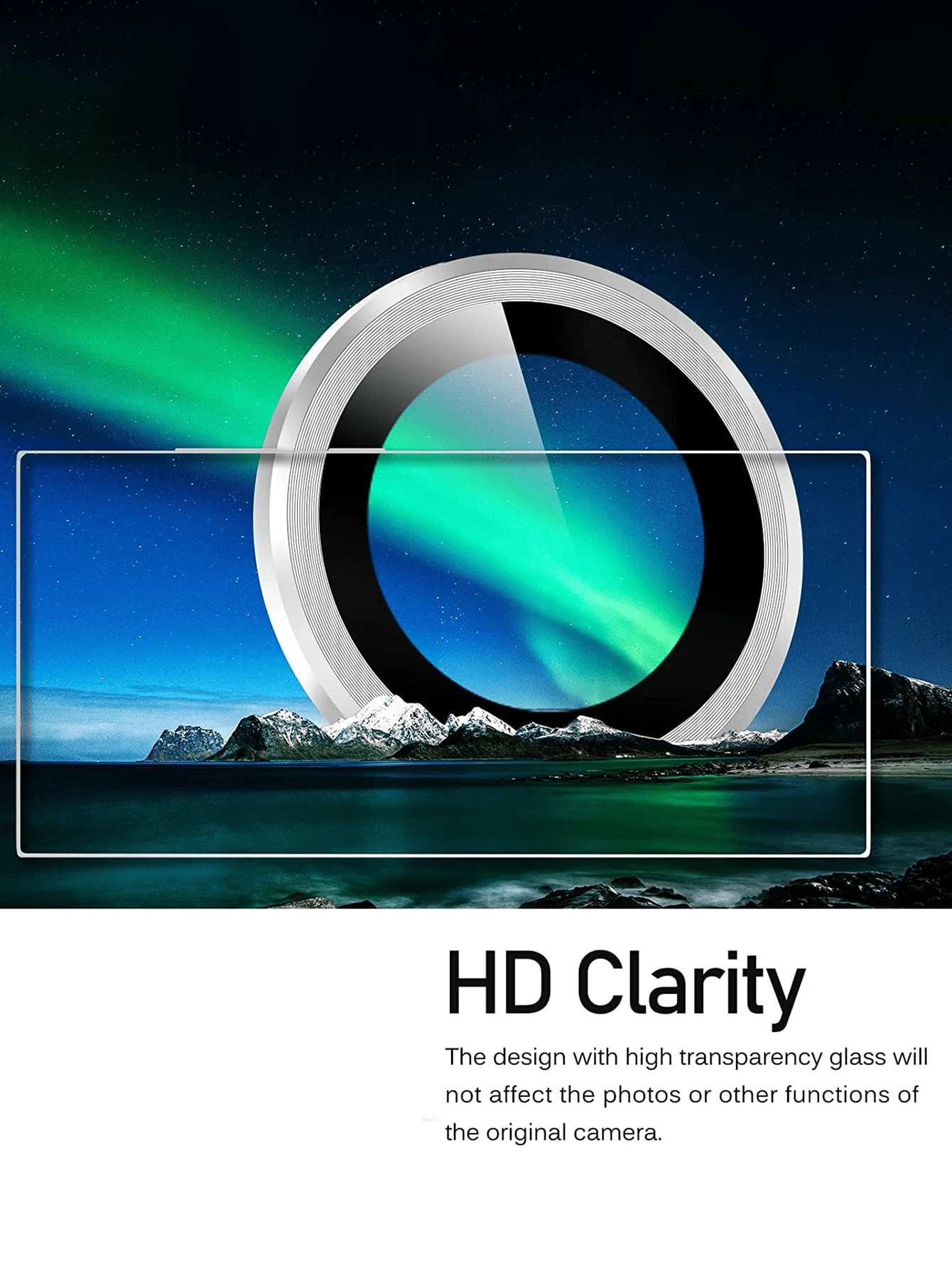 "Glam Shield" 3-5 Piece Metallic Gloss Camera Lens Protector Compatible ...