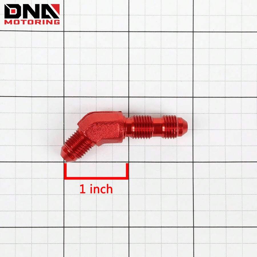 AN3 AN-3 Male Thread 45 Degree Bulkhead Flare Red Aluminum Anodized ...