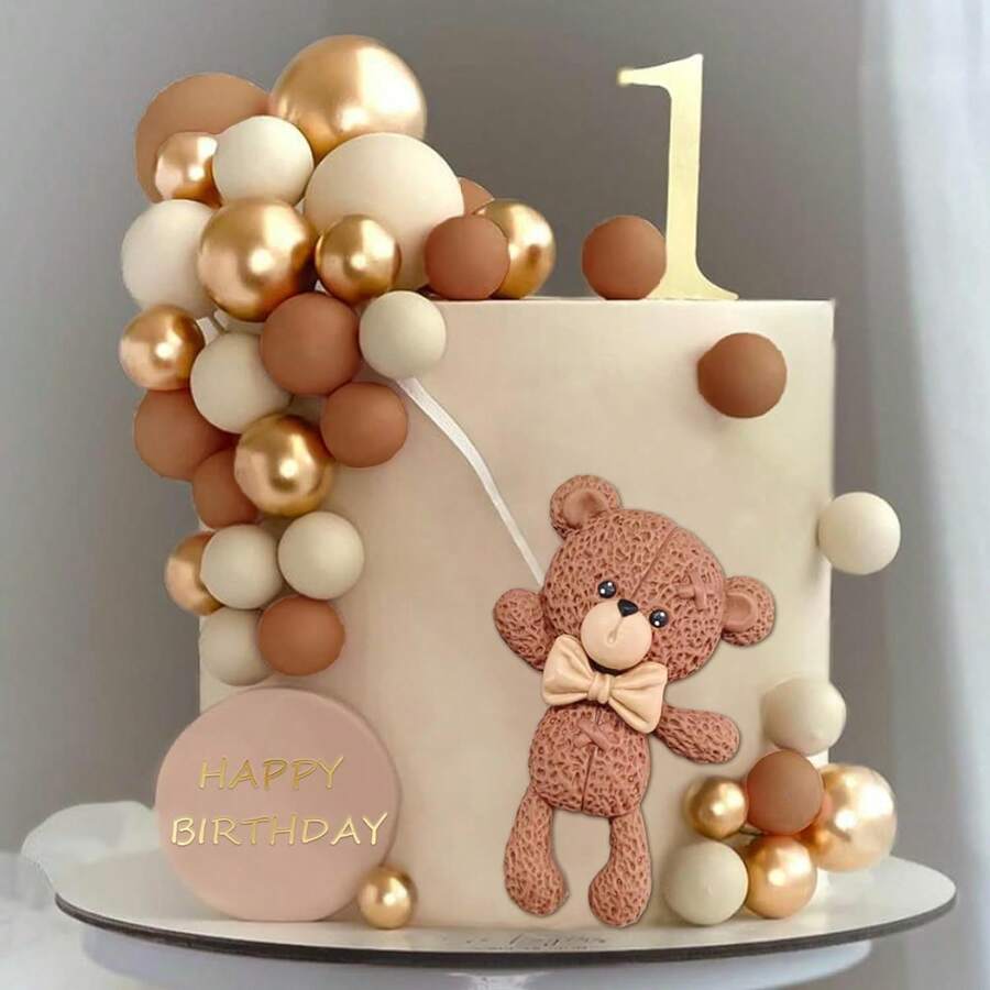 31pcs Brown Bear Cake Decorating Kit For Boys' And Girls' Birthday ...