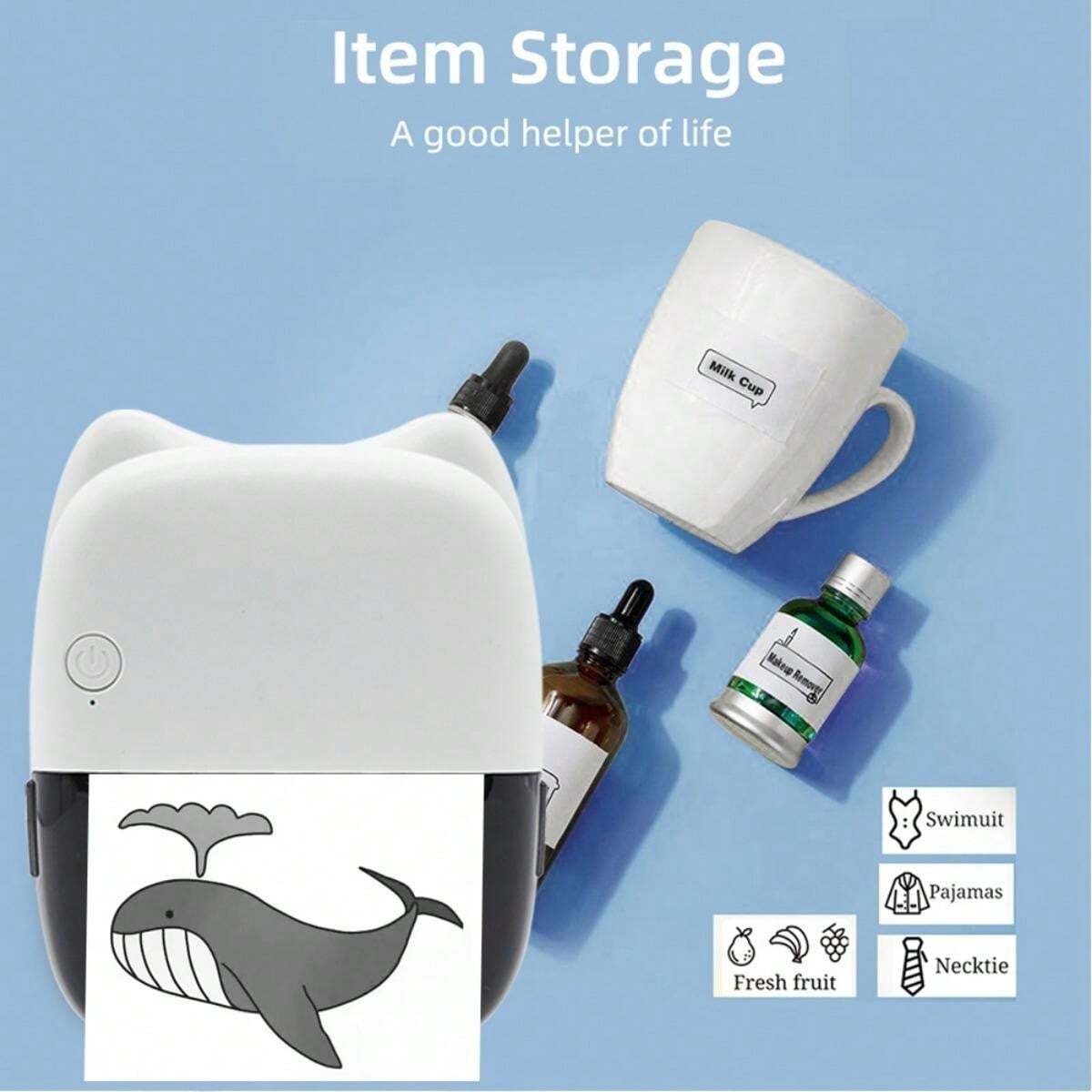 Sticker Printer - Mini Thermal Printer With LED Light, 57MM Sticker ...