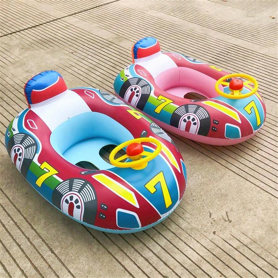 1pc Inflatable Pvc Racing Car Shaped Pool Float With Decorative ...