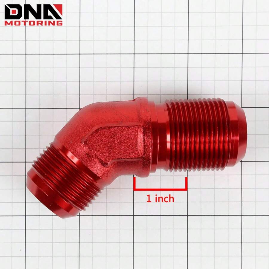 AN16 AN-16 Male Thread 45 Degree Bulkhead Flare Red Aluminum Anodized ...