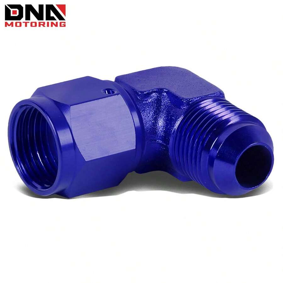 AN10 AN-10 Male Female 90 Degree Bulkhead Flare Blue Aluminum Anodized ...