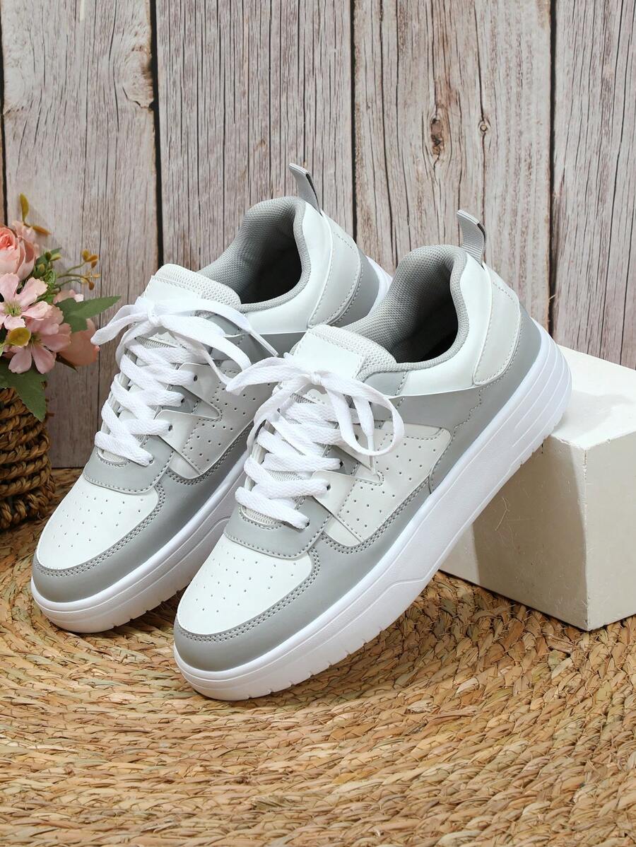 Men's Soft-Bottom White Sneakers, Trendy And Versatile Sports Shoes ...