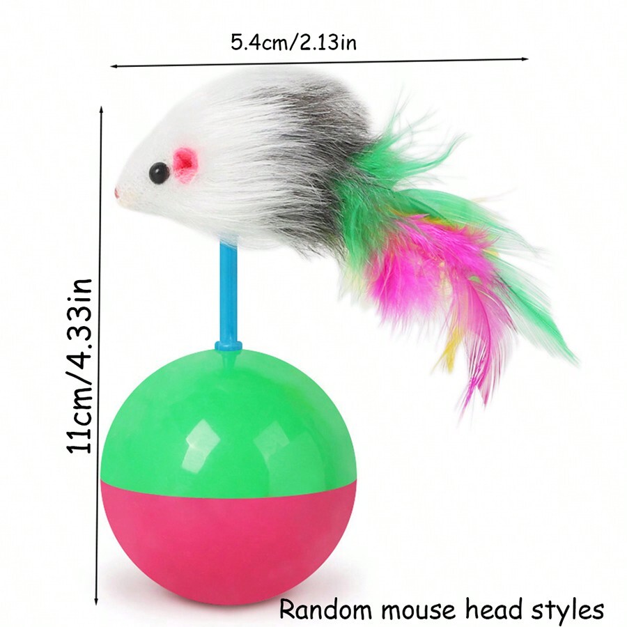 1pc Pet Rat Weeble Wobble Toy, Cat Interactive Toy With Rustling Sound ...