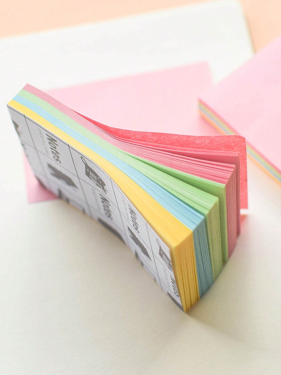 2 Packs (Total Of 200 Sheets) 4-Color Sticky Notes With Colorful Pages ...