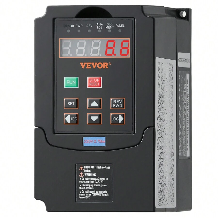VEVOR VFD 1HP, 0.75KW, 3.5A, 1 Or 3 Phase 220V Input To 3 Phase 220V Output Variable Frequency ...