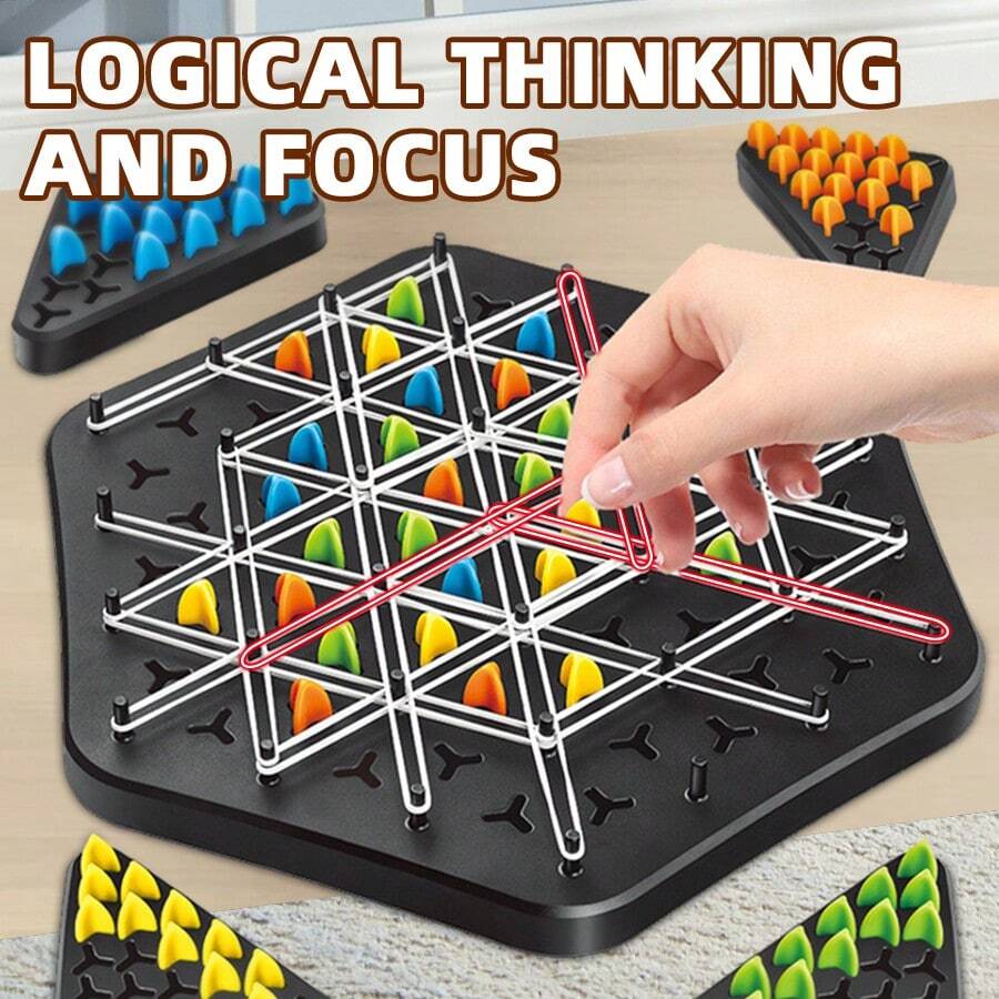 Chain Triangular Checkers Logic Brain Training Toy, Tabletop Game For 2 ...