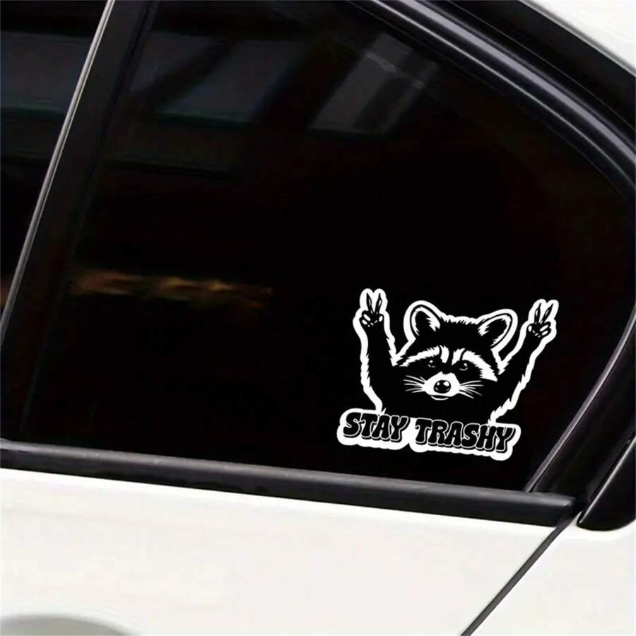 Stay Trashy Raccoon Stickers Funny Waterproof Vinyl Decals For Cars Or ...