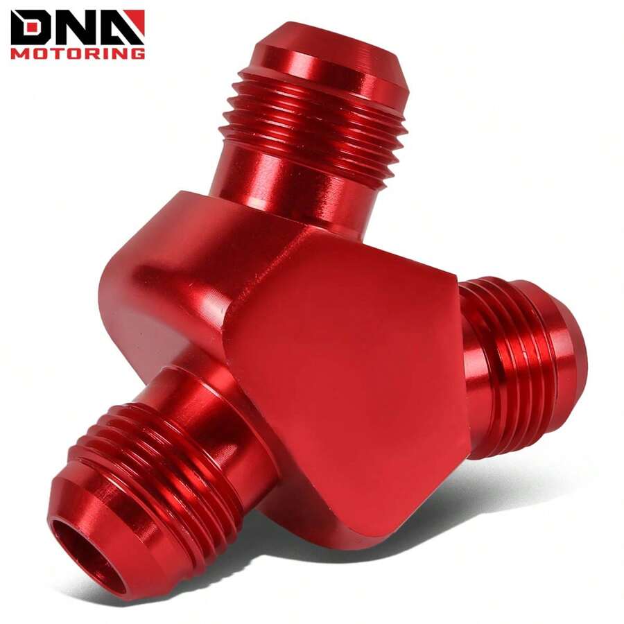 8-AN Male Flare Y-Block Adapter Coupler-2X 8AN Red ANodize Aluminum ...