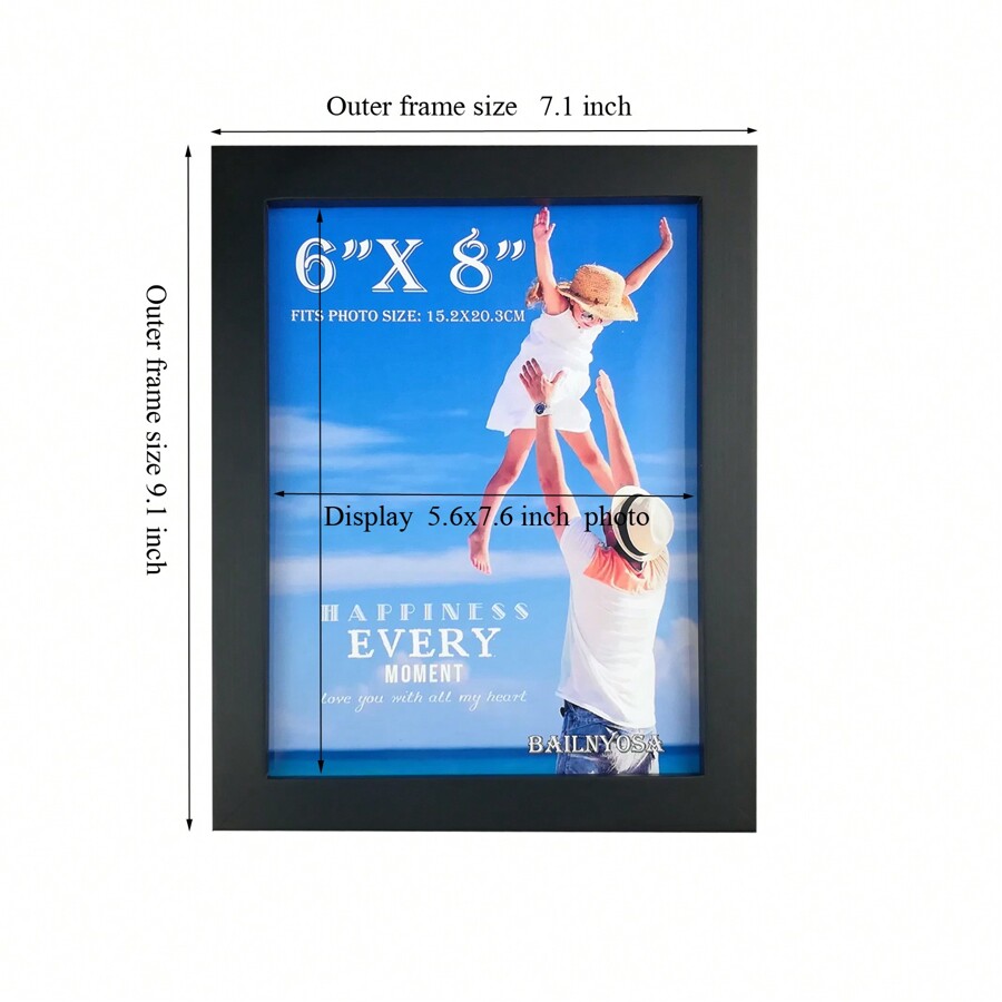 8 X 6 Picture Frame - Made Of Real Wood With Plexiglass Photo Protection - Ready For Wall ...