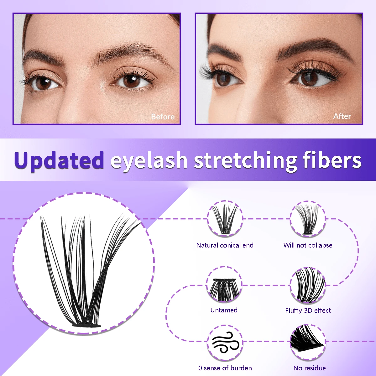 Huicop 240 Pcs Cluster Lashes DIY Cluster Eyelash Extensions Mega ...