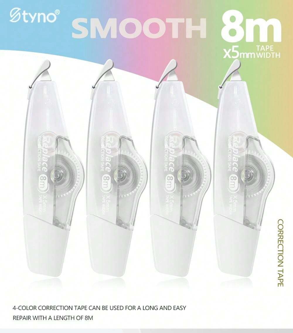 1pc Transparent Frosted Correction Tape With Replaceable Core, Smooth ...